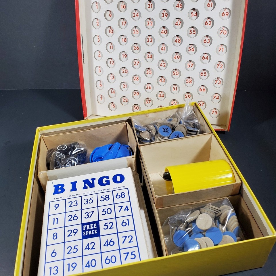 Vtg 1957 Deluxe Bingo Set w/ Magic Dispenser Whitman Publishing ...