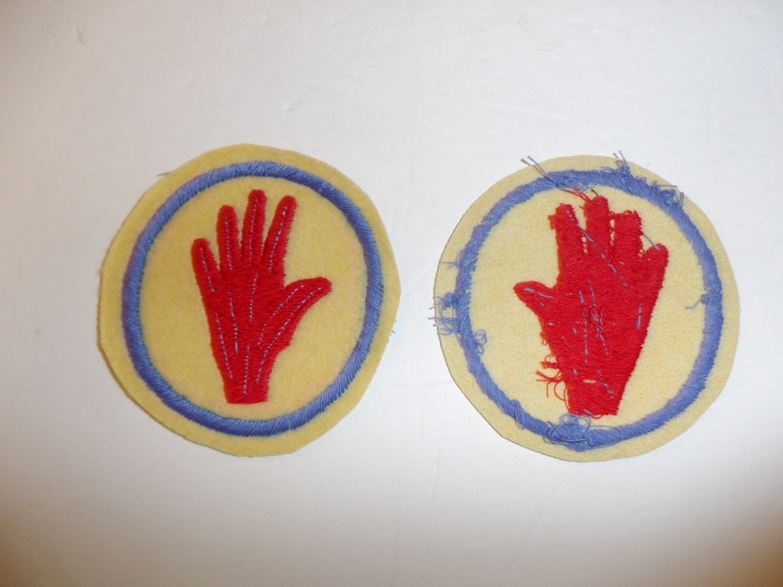 b1311 WW1 US Army 93rd Infantry Division Shoulder Patch Red/Bloody Hand ...