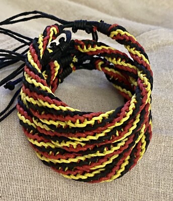 Aboriginal Flag Colours Adjustable Cotton Bracelet Koori Murri Gift ...