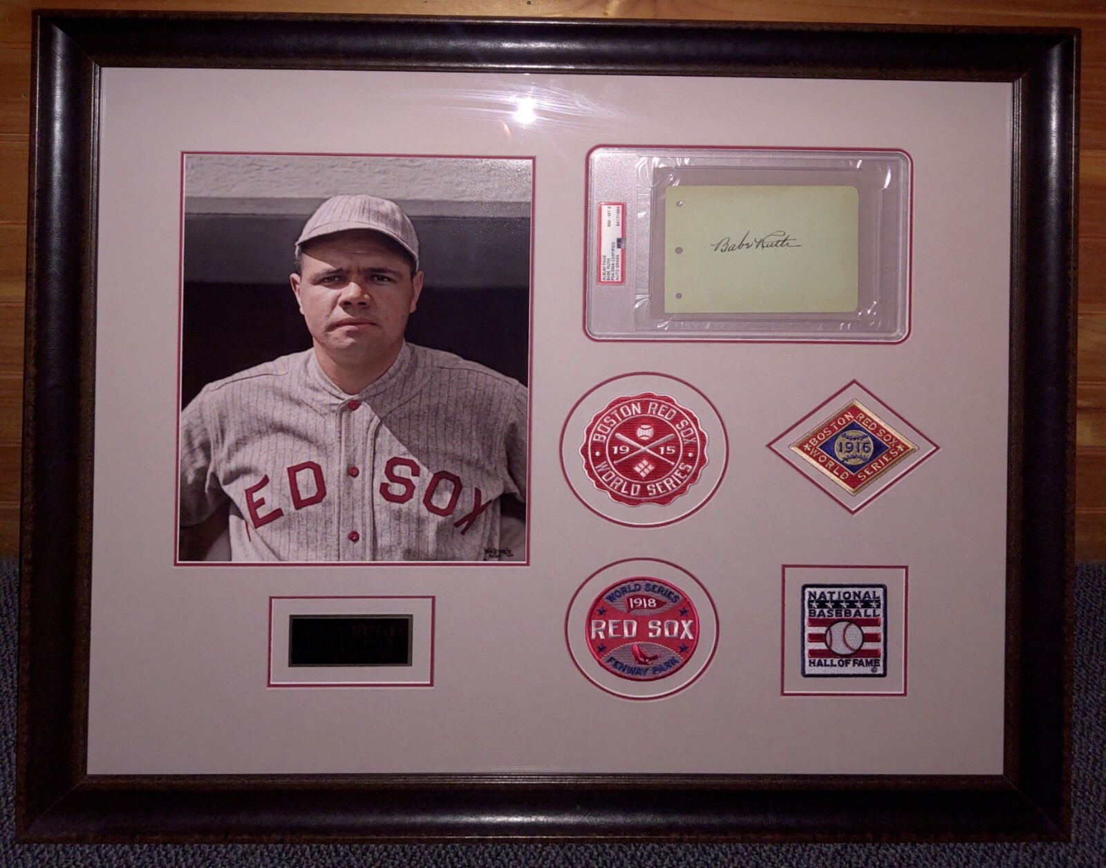 Babe Ruth Auto Presentation PSA 8 JSA Double LOA Red Sox Signed ...
