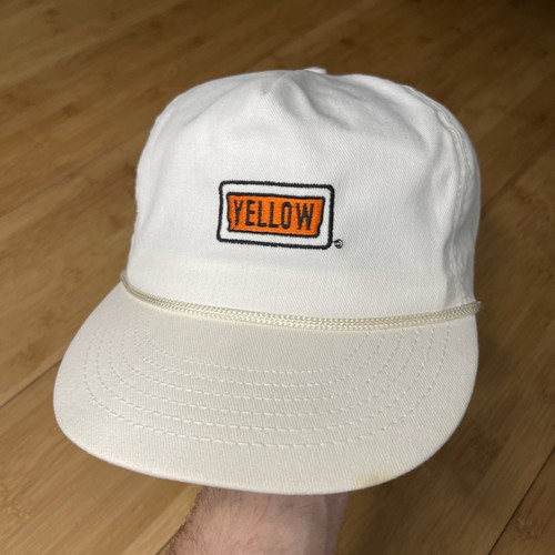 VTG Yellow Freight Systems White Rope Golf Leather Strapback Trucker ...