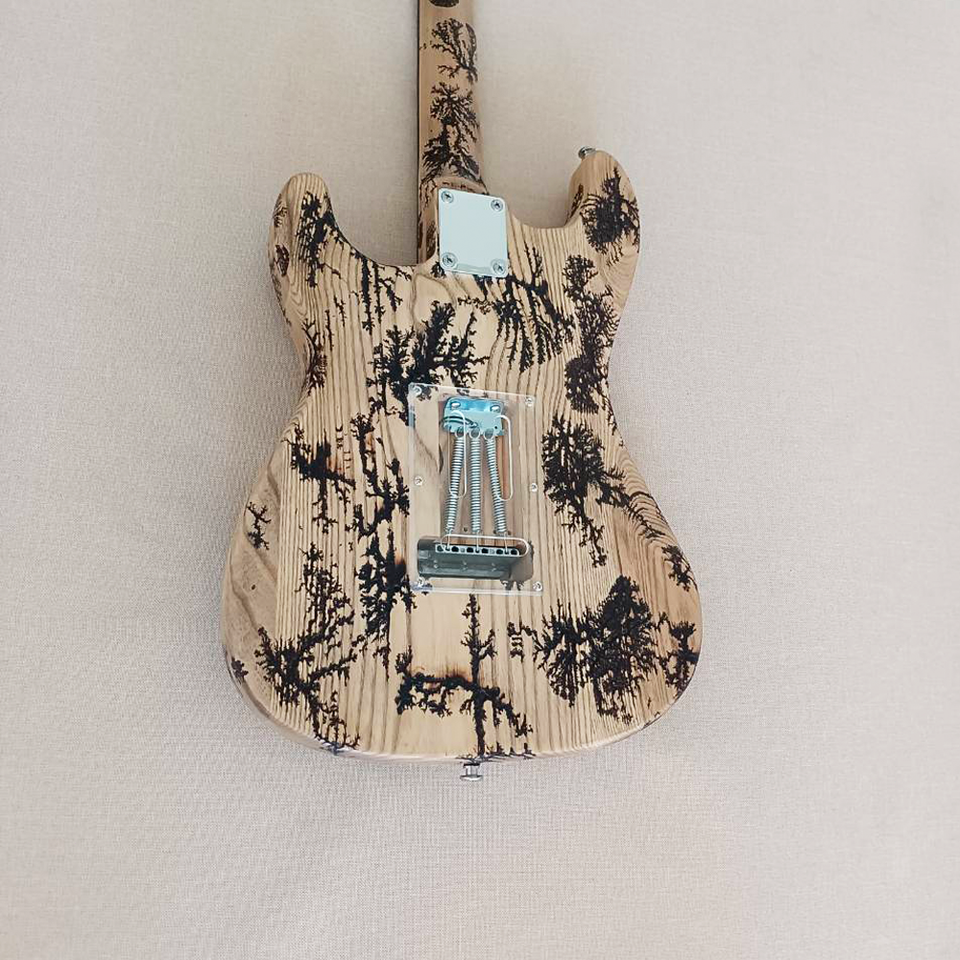 Ash ST Lightning Struck Wood Electric Guitar Rosewood Fretboard Natural ...