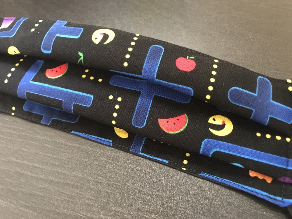 PAC-MAN HANDMADE TRIPLE LAYERS COTTON/POLYESTER MASK-WASHABLE (ADULT ...