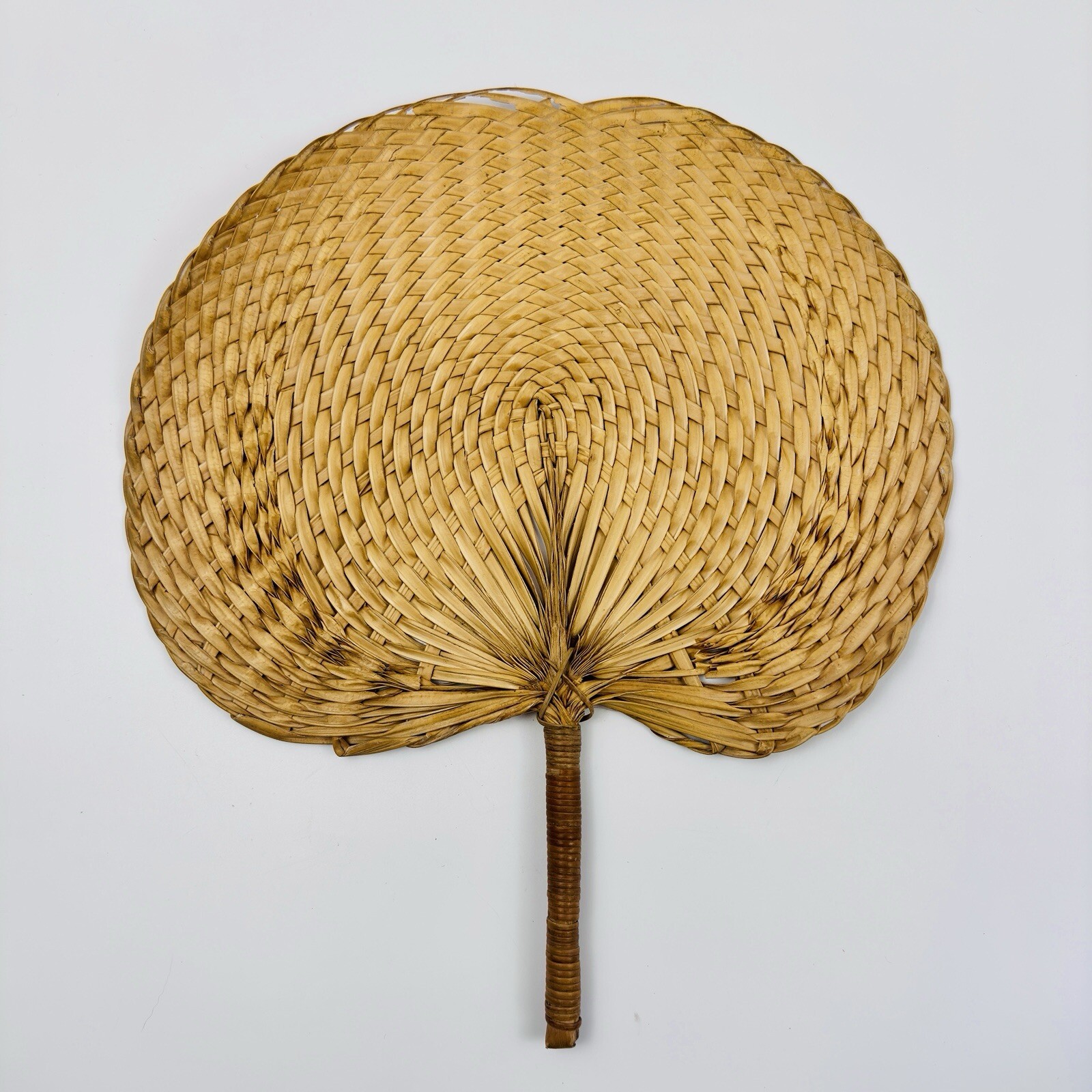 Set of 2 Vintage Decorative Woven Straw and Paper Fans | eBay