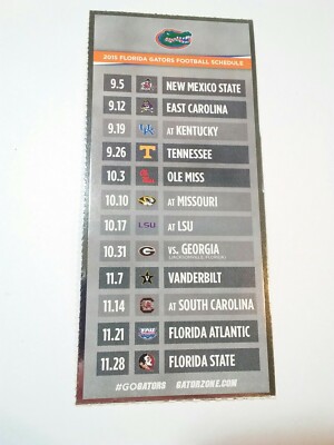 2015 Florida Gators Football Season Ticket Schedule | eBay