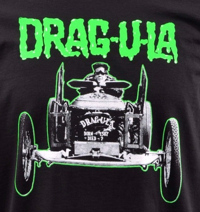 MENS BLACK T-SHIRT HERMAN MUNSTER DRAGULA HORROR GOTH VINTAGE HOT ROD S ...