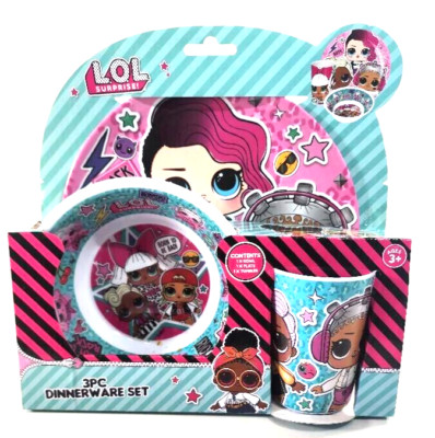 LOL SURPRISE - 3PCE KIDS MELAMINE MEALTIME SET PLATE BOWL TUMBLER ...