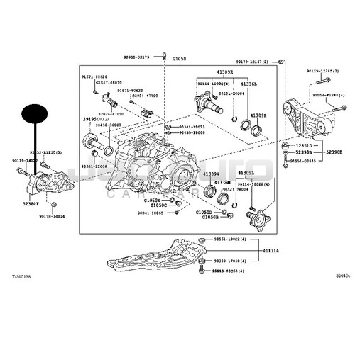 For Toyota Estima 2.4 4WD ACR55 Rear Differential Front Mount Arm Bush ...