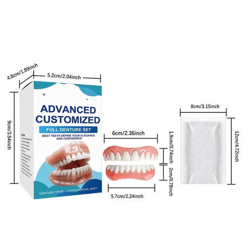 Full Denture Set For Men and Women Upper And Lower Denture False Teeth ...