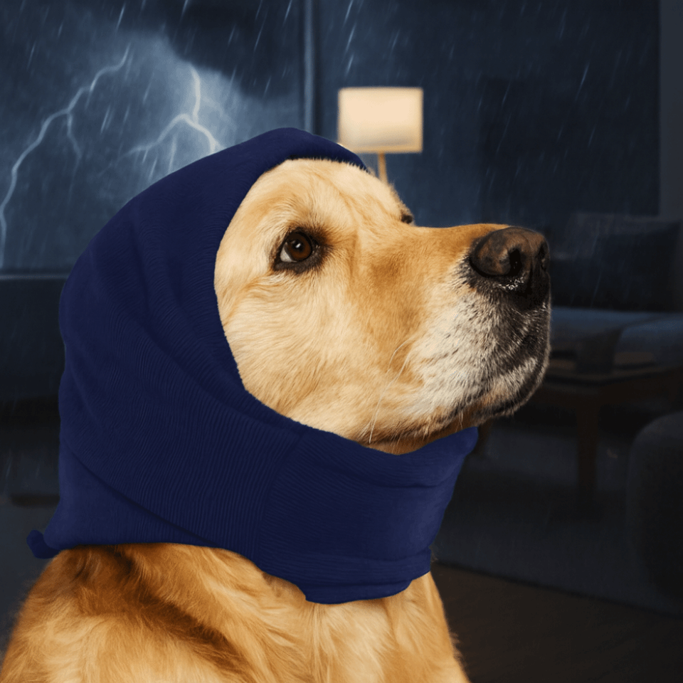 Adjustable Dog Soothing Hood Washable Dog Head Wrap Thunder Protection ...
