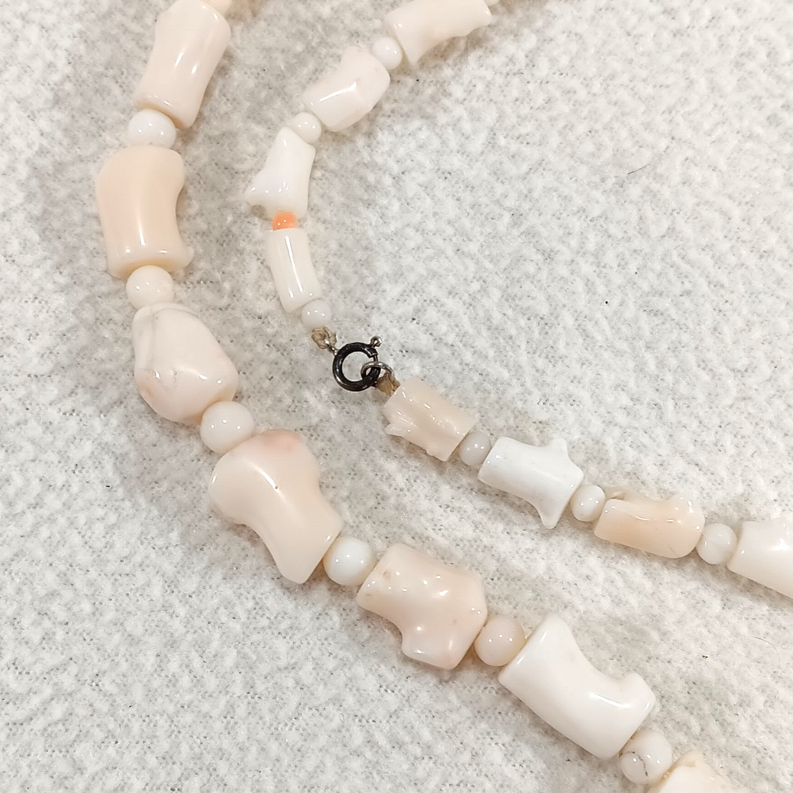 Lot of five seashell necklaces cowrie angel skin white coral shells ...