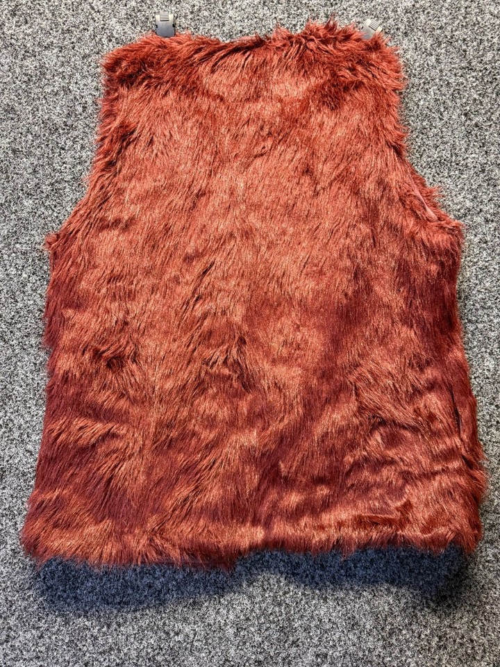 Pre-owned size L "Say What?" brand faux-fur vest a reddish-brown or ...