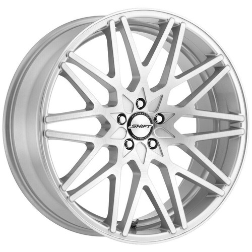 20x8.5 Shift H32 Formula 5x108 35 Silver Brushed Wheels Rims Set(4) 73. ...