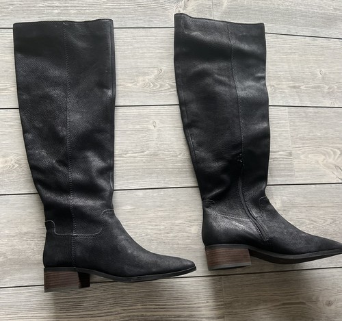 8.5 Lucky Brand Kitrie Pointed Toe Over Knee Leather Boots 9.5/10 Cond ...