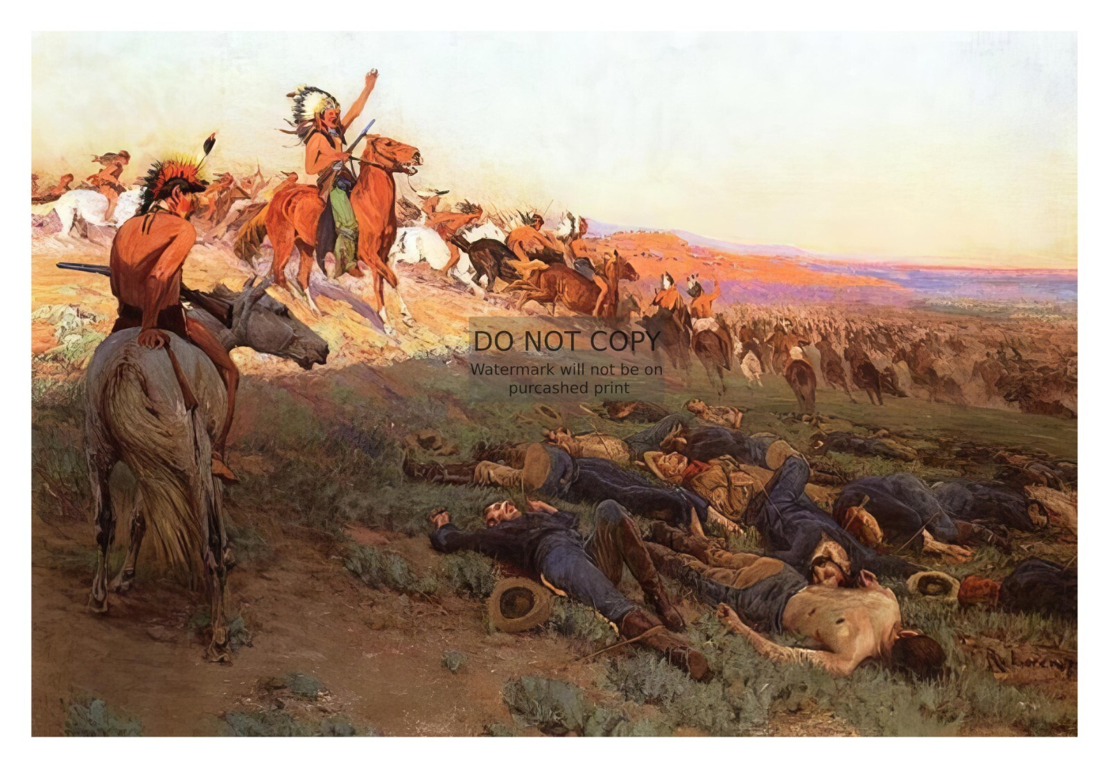 BATTLE OF LITTLE BIGHORN LAKOTA NATIVE AMERICANS CUSTERS LAST STAND 4X6 ...