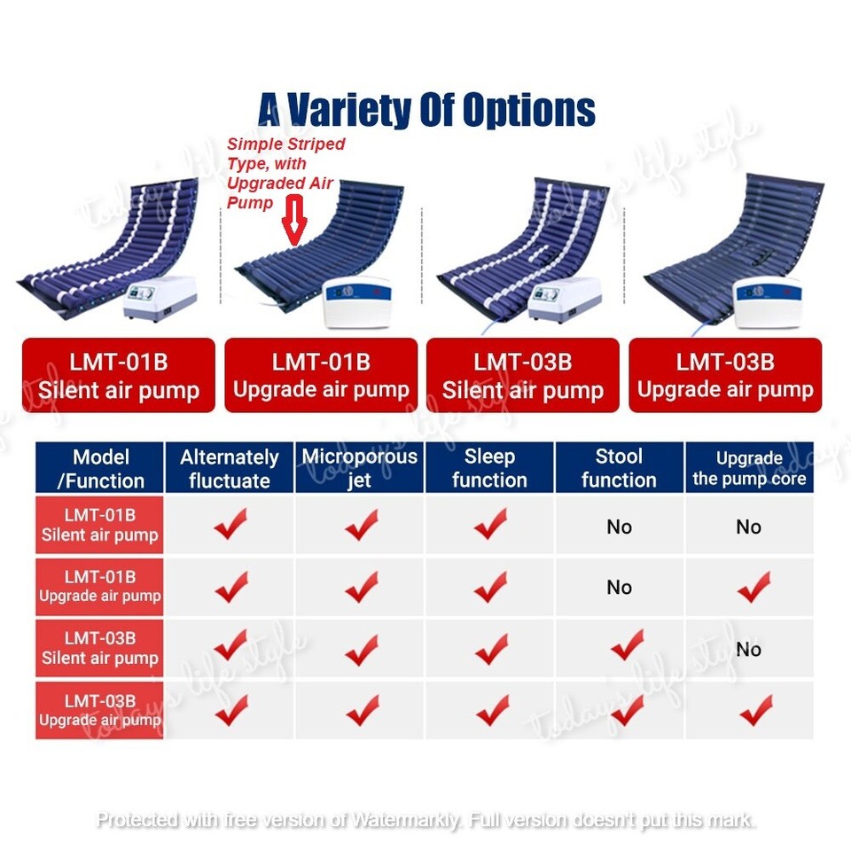 Medical Air Mattress With Pump Alternating Pressure Anti Decubitus Tube ...