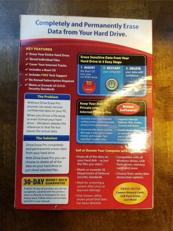 Avanquest Drive Erase Professional Software Erase data from your Hard ...