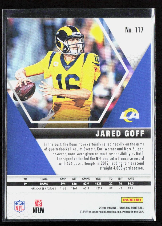 2020 Panini Mosaic #117 Jared Goff | eBay