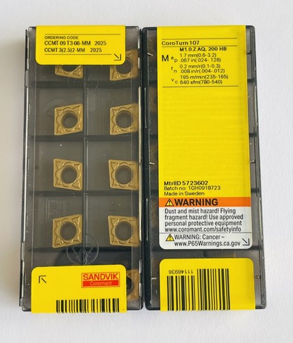 SANDVIK TURNING INSERTS CCMT09T308-MM 2025 ORIGINAL Made in Sweden NEW ...