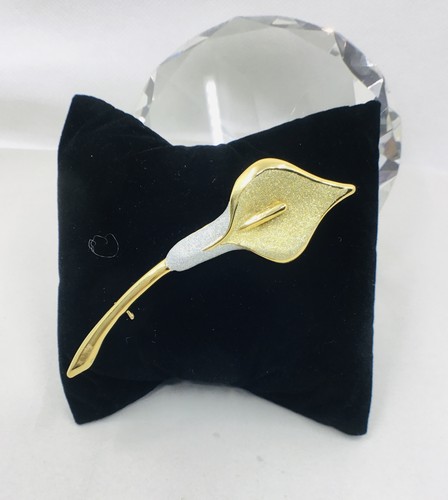 Vintage Gold Tone Stunning Glittered Calla Lily Brooch Pin | eBay
