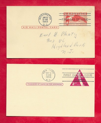 TWO 1st Day Issue U. S. Postal Cards (Scott's #s UX44 & UXC1) K-18 | eBay