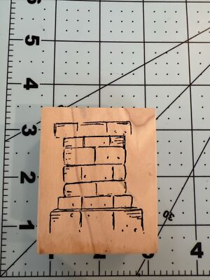 Art Impressions Rubber Stamp I-2448 Brick Chimney Column Brick Planter ...