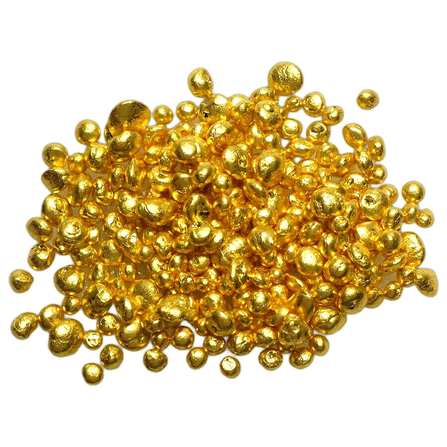 5 TROY OZ REFINED PURE 24K GOLD .9999+ FINE GOLD SHOT WITH BOTTLE (# ...