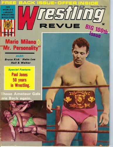 Vintage Wrestling Revue September 1970 100th Magazine Issue | eBay