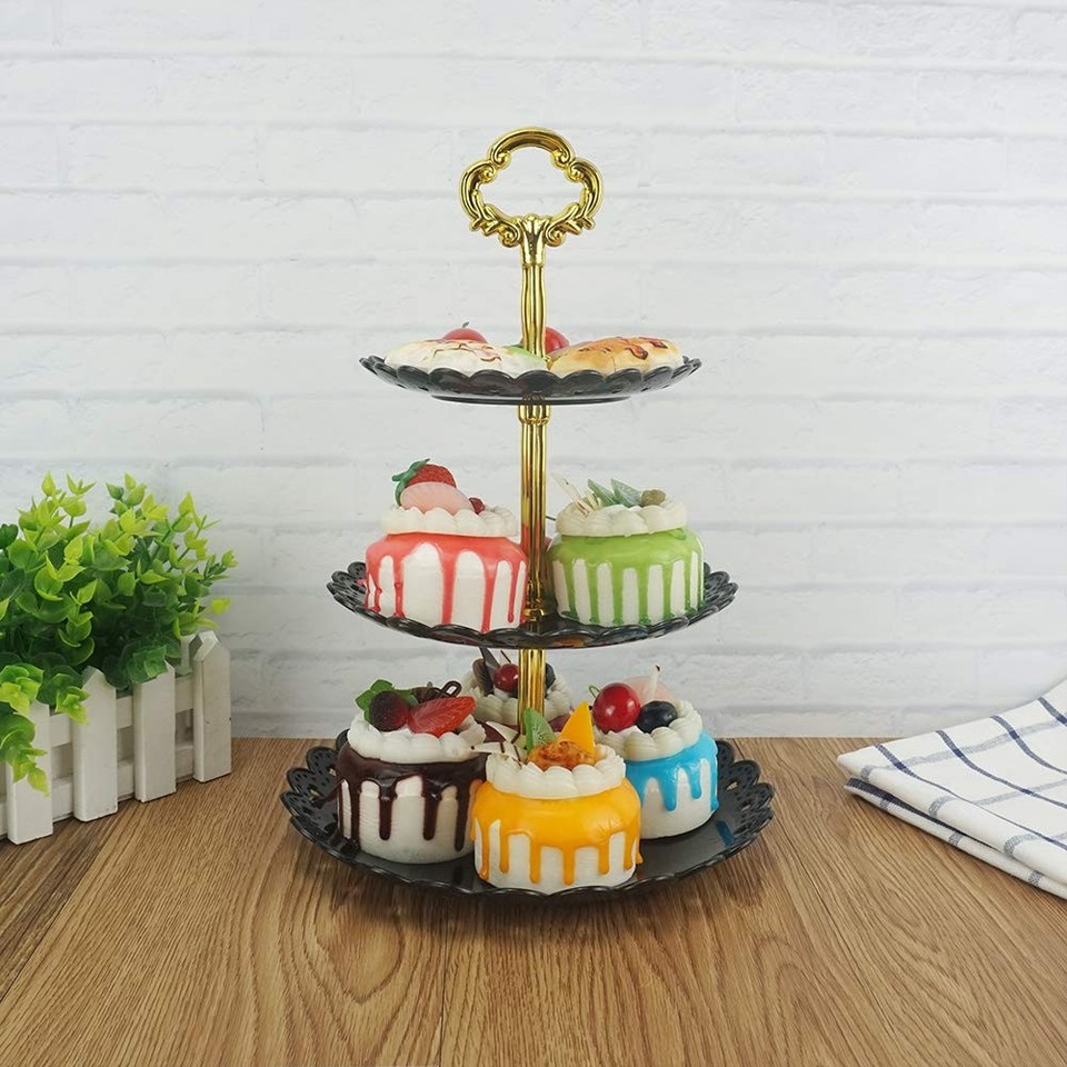 Artliving 3-Tier Plastic Cake Stand Dessert Stand Cupcake Stand Tea ...