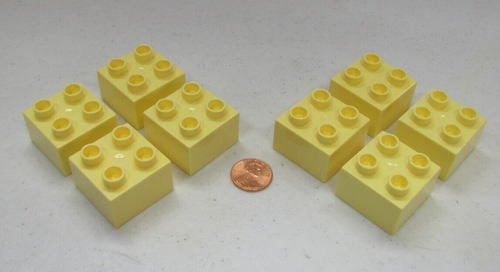 Lego Duplo Pale Yellow 2X2 Brick 8 Block Lot House Castle Building | eBay