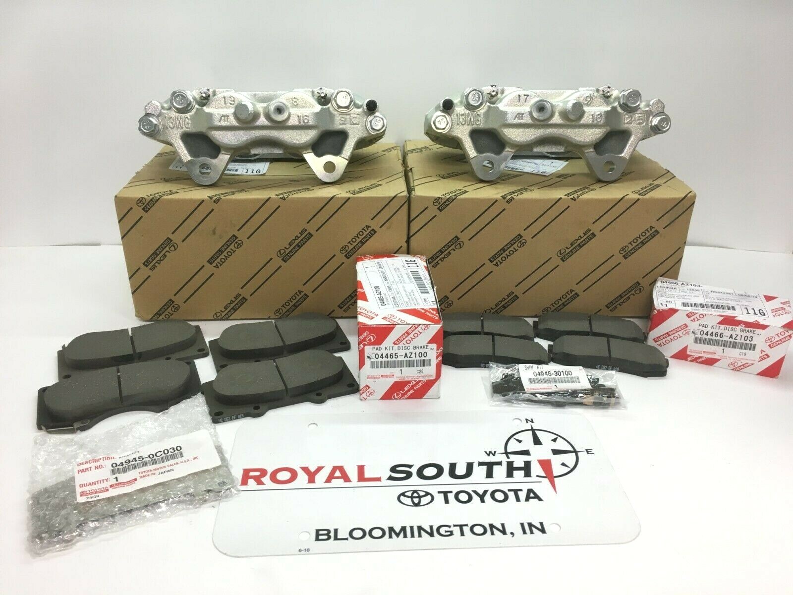 Toyota 4Runner Front Caliper and Front and Rear Brake Pad Set Genuine ...