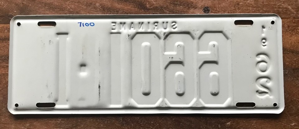 Suriname license plate 1962 | eBay