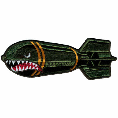 DROPPING SHARK FACE MILITARY BOMB PATCH PA7440 5 INCH hat jacket vest ...