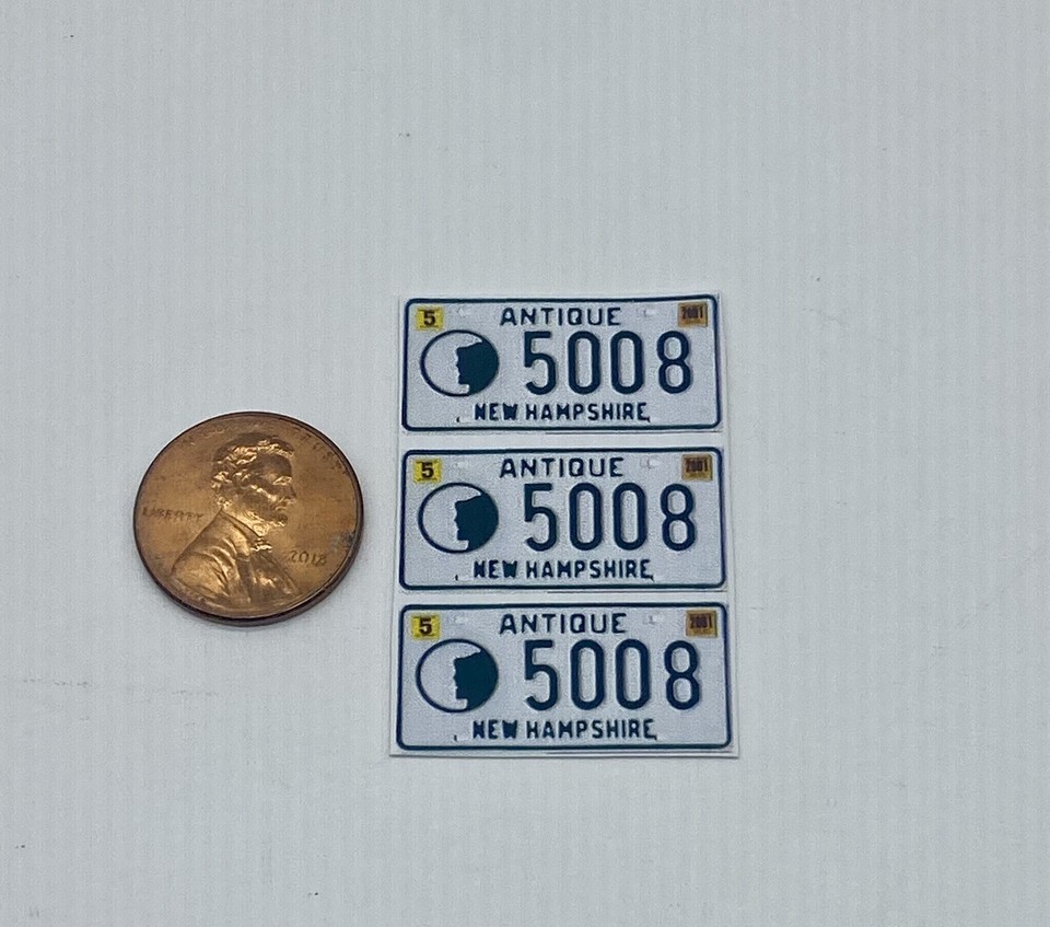 1/10 scale New Hampshire Antique license plate decals for your r/c car ...