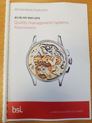 BSI ISO 9001:2015 Quality Management Systems Printed binded copy 9001 ...