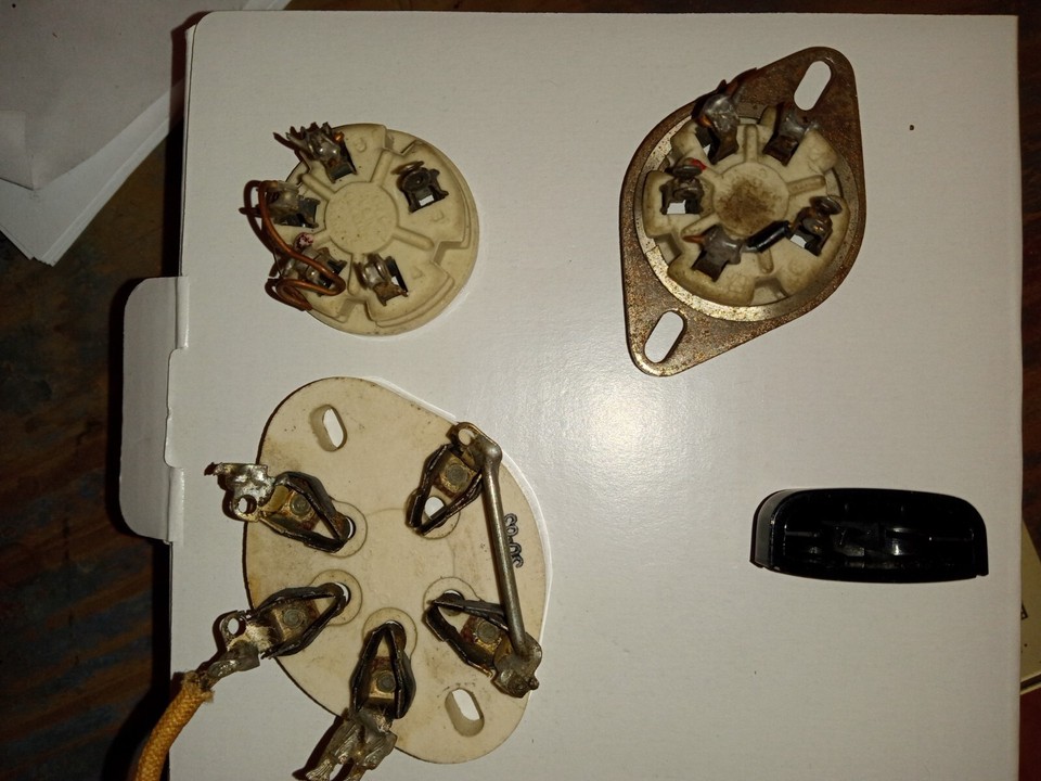 3 Vintage Ceramic 5-Pin Tube Sockets + 1 vintage knob | eBay