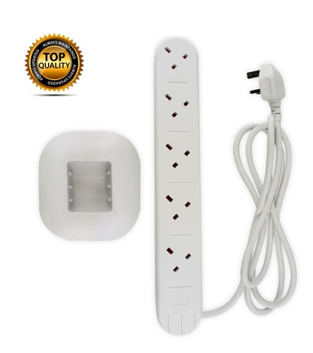 10 Way Gang Tower Extension Lead | 2M Cable | UK Plug Power Adapter ...