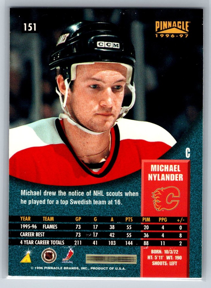 1996-97 Pinnacle Michael Nylander Calgary Flames #151 | eBay