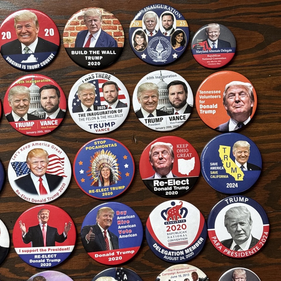 50 Different Donald Trump Buttons Gift Set Dealer Lot 2016 2017 2020 ...