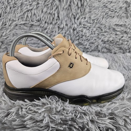 FJ DryJoy Flex Zone 99152 Woman White / Brown 8.5M Lace Up Soft Spike ...