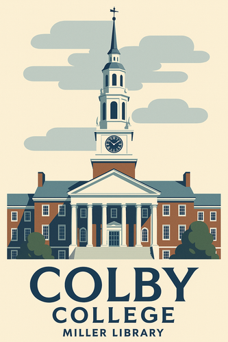 🏛️ Colby College Miller Library Poster - Academic Landmark - 24x36 ...