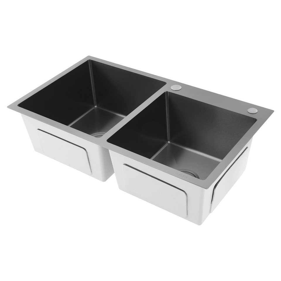 Drop in Kitchen Sink Dual Bowl Stainless Steel Sinks Fixture Multi ...