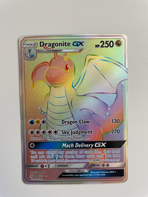 Pokémon TCG Dragonite GX Unified Minds 248/236 Holo Secret Rare for ...