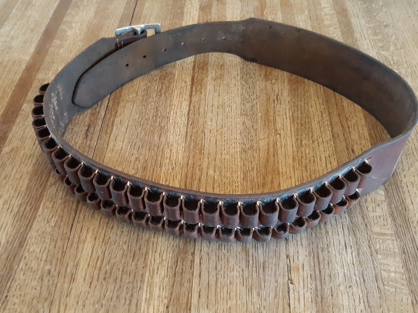 HUNTER 275 MED 25 LOOP BROWN LEATHER RIFLE SHELL BELT 43" 30/06 DIAM ...