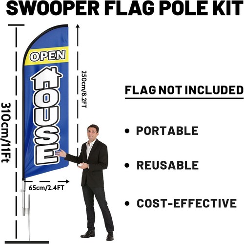 Swooper Flag Pole Kit 11ft Windless Swooper Flagpole Fits 8ft Flags W ...