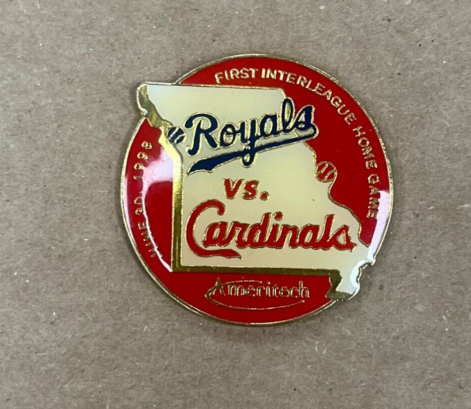 1998 STL Cardinals KC Royals Lapel Hat Pin First Interleague Home Game ...