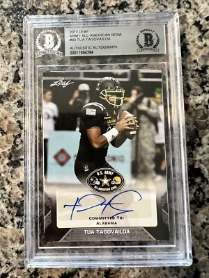 Tua Tagovailoa 2017 Leaf Army All-American Bowl Autograph Card #93 ...
