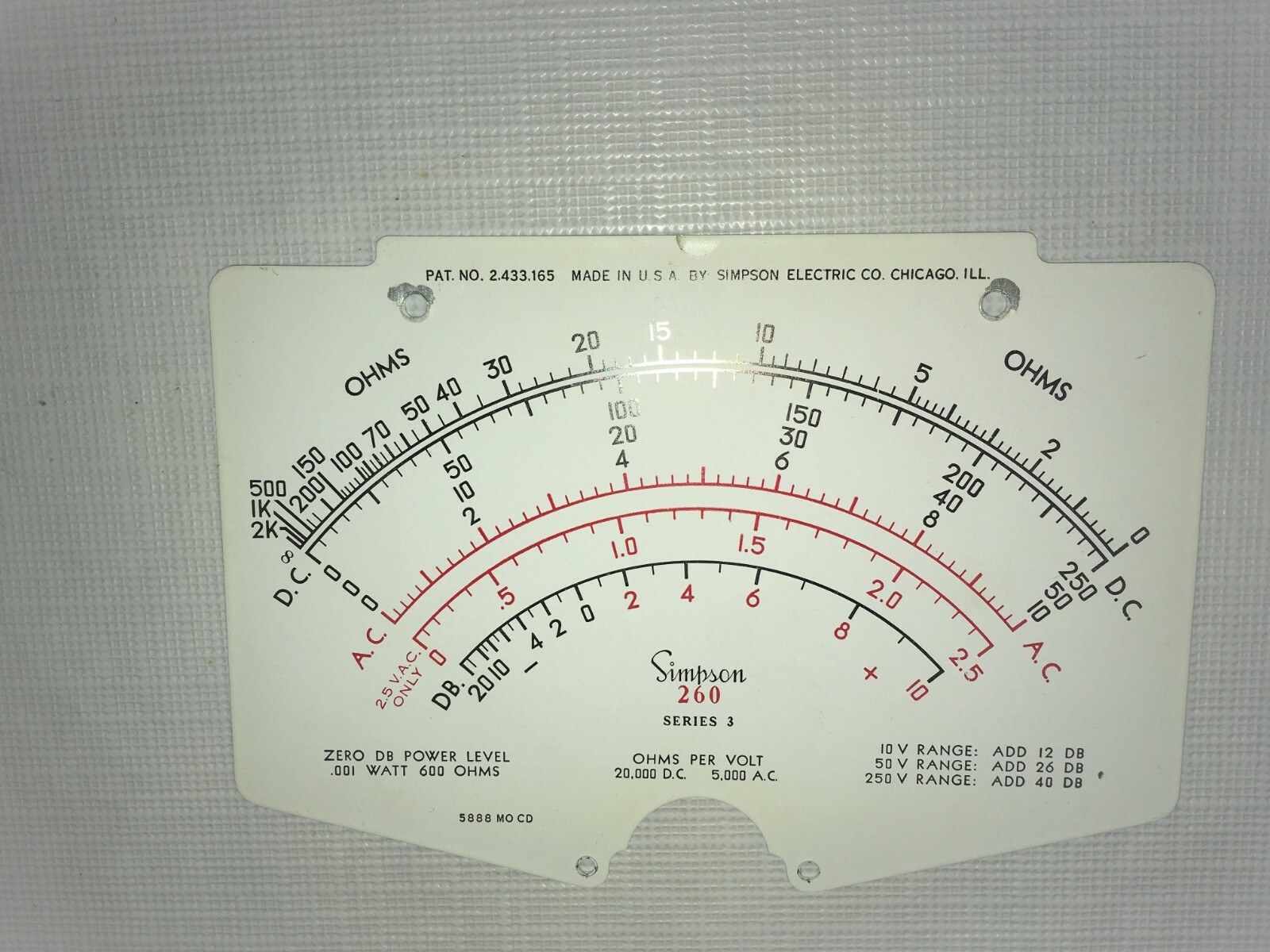 Vintage Simpson Meter 260 Series 3 Volt Ohm Milliammeters for sale ...