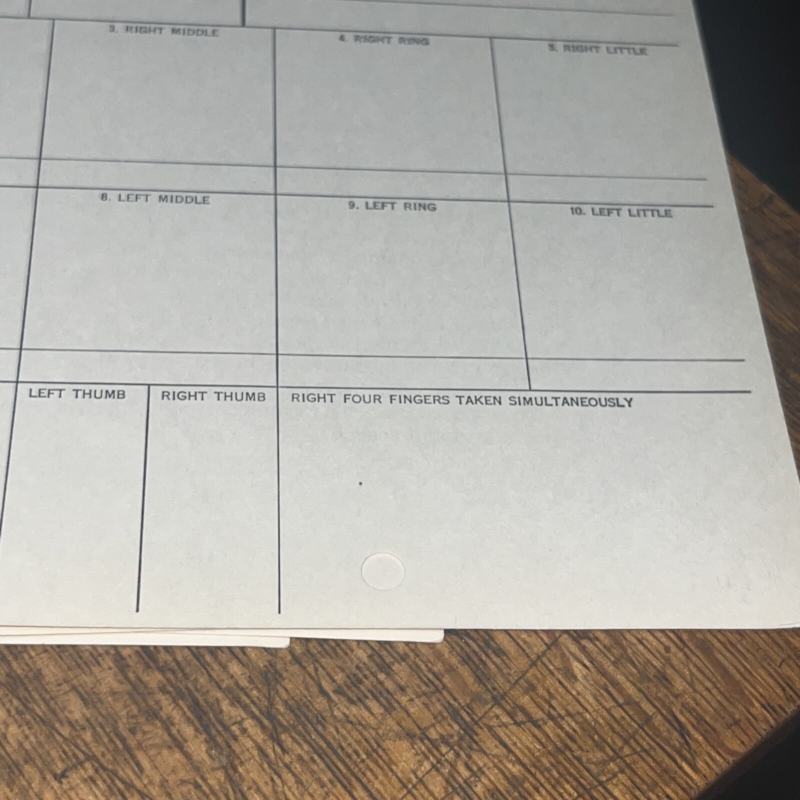 FBI Fingerprint Cards, Form FD-258 - 5 cards unused Vintage 1955 Blank ...