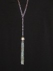 30" Silver Plate Y Necklace & 6" Drop Sparkling Silver 1/2" Bead Chain ...
